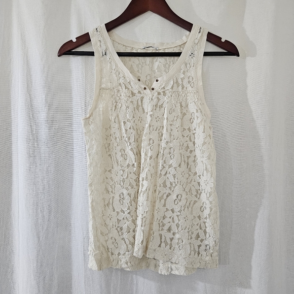 Tops | Lacey Tank Top In Cream Womens Size S | Poshmark
